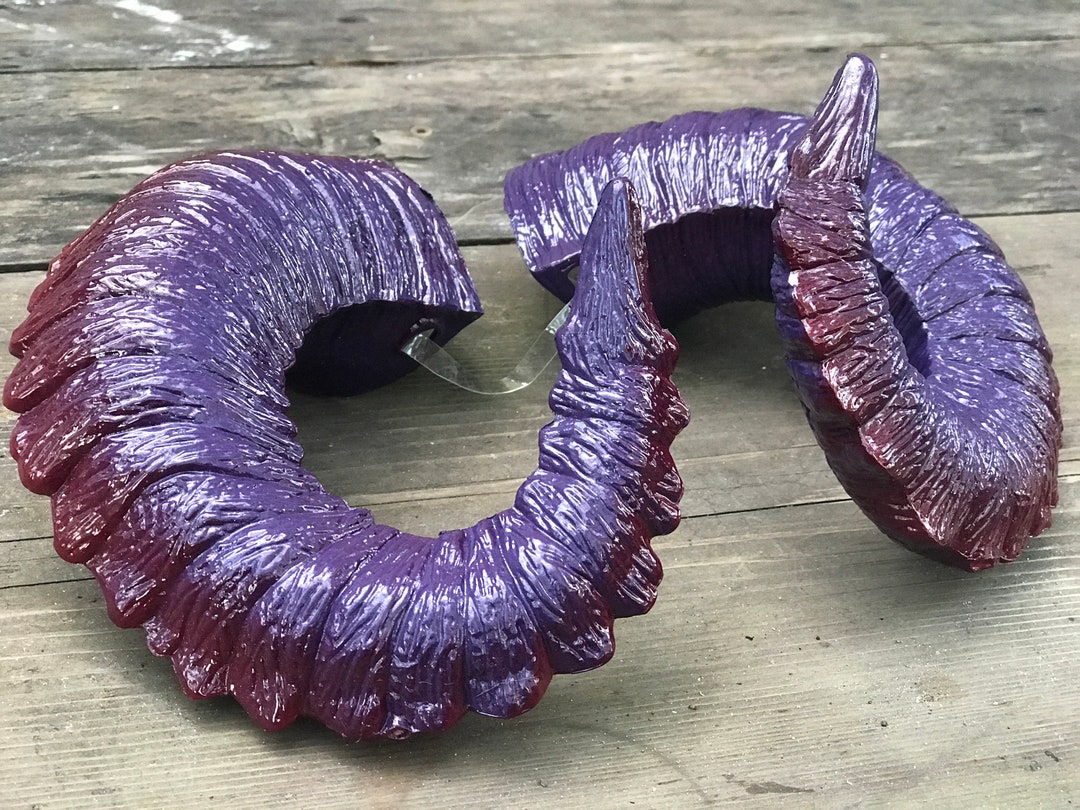 New! "amethyst" Wearable Rugged Ram Horns/demon - Cosplay or Everyday ...