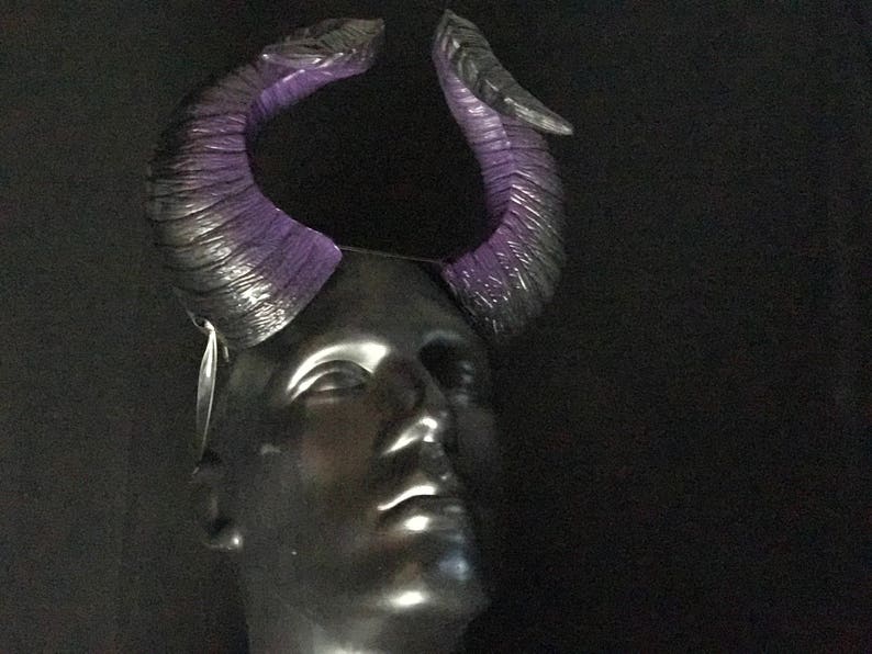 Black and Purple Ram/demon Horns malice Adult - Etsy