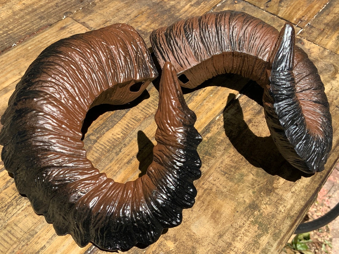 New - Horns - “minotaur” Natural Black/leathery Brown - Ram Cosplay ...
