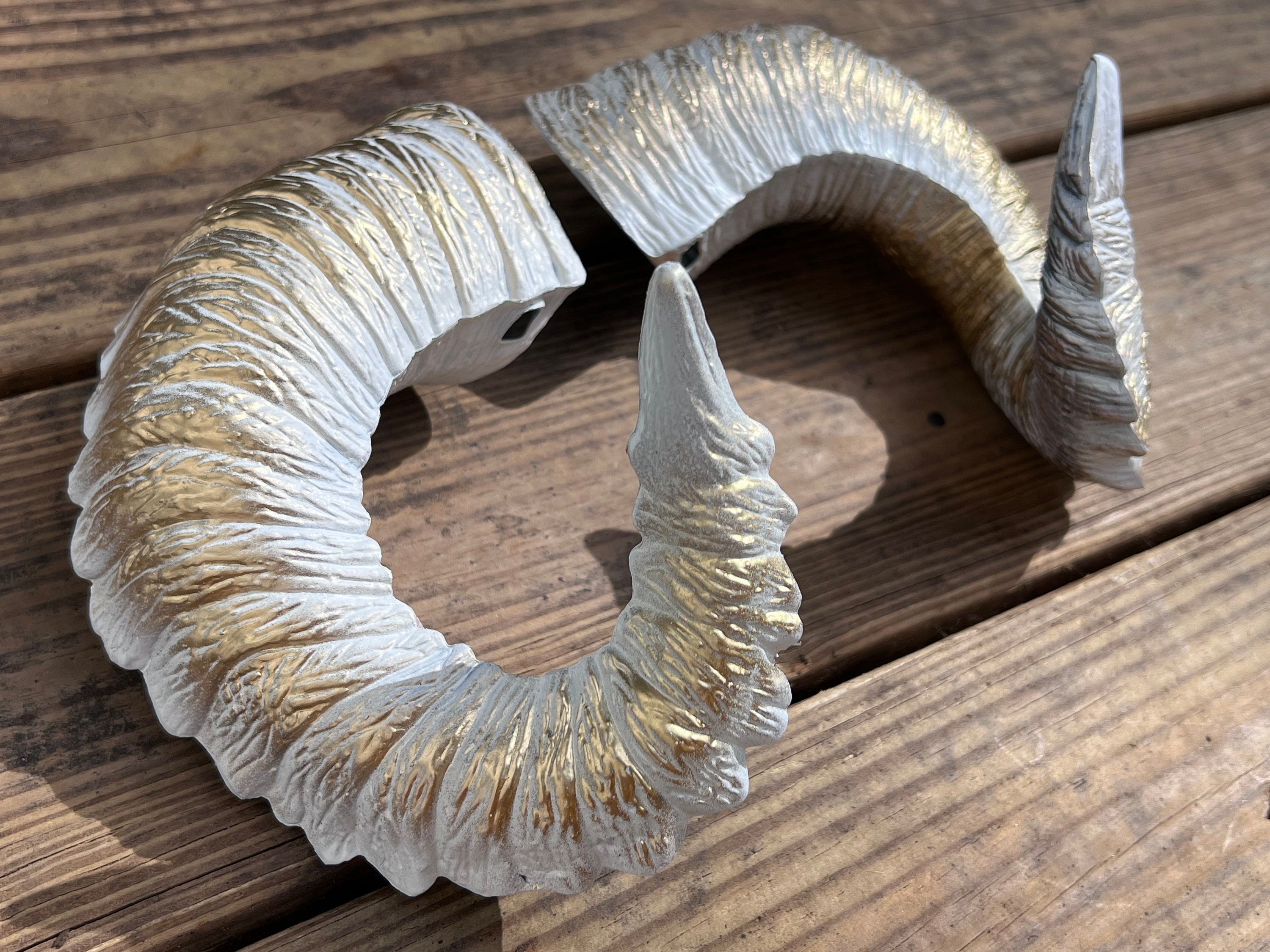 Ethereal White With Gold Satyr Ram Horns - Etsy