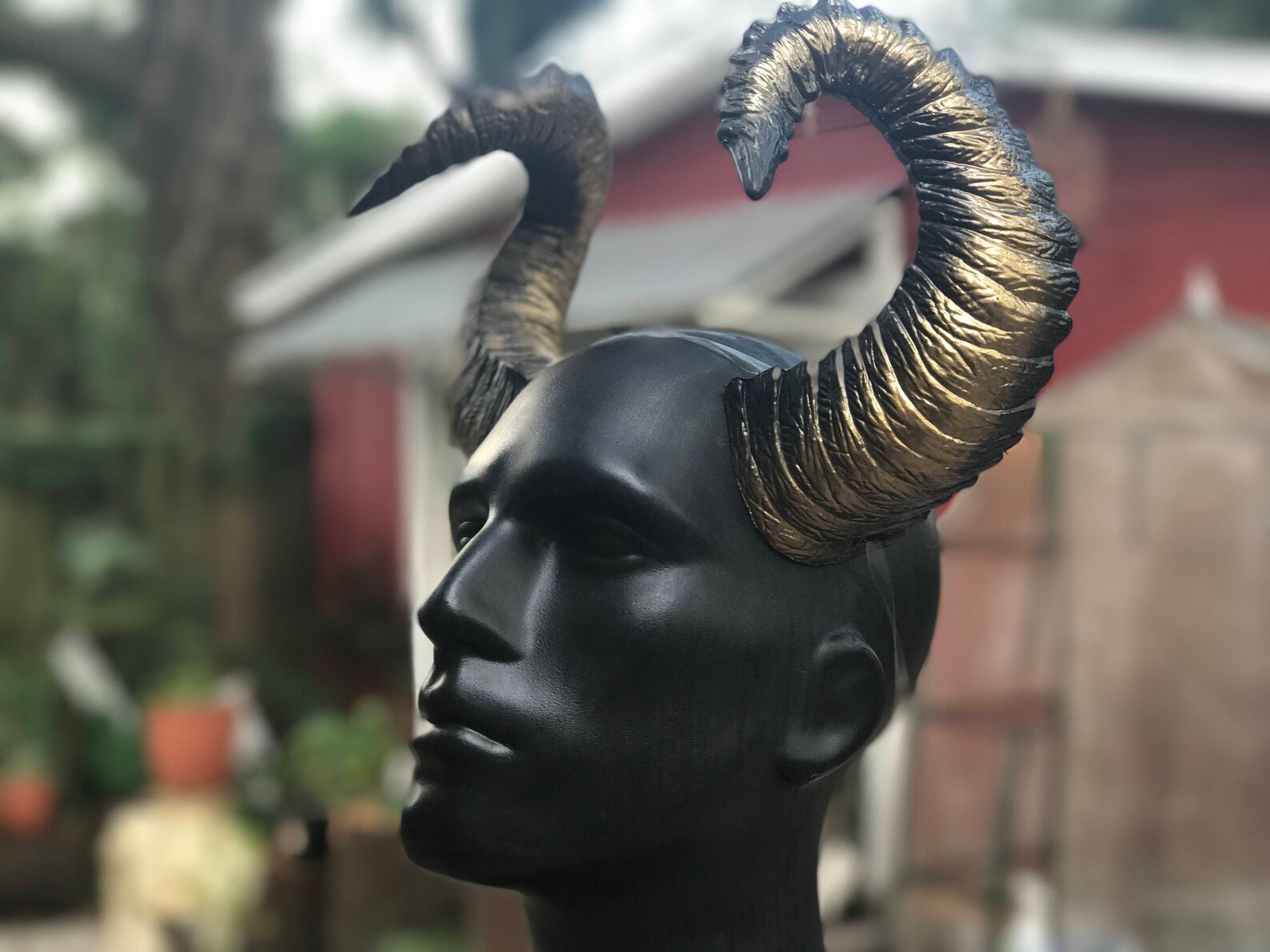 Ram Horns, "ancient" a Rugged and Light-weight Tarnished Metallic ...