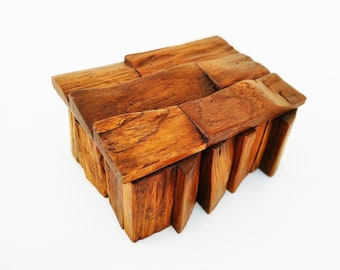 Wooden box Rustic box Natural box Art Wooden Box jewelry | Etsy