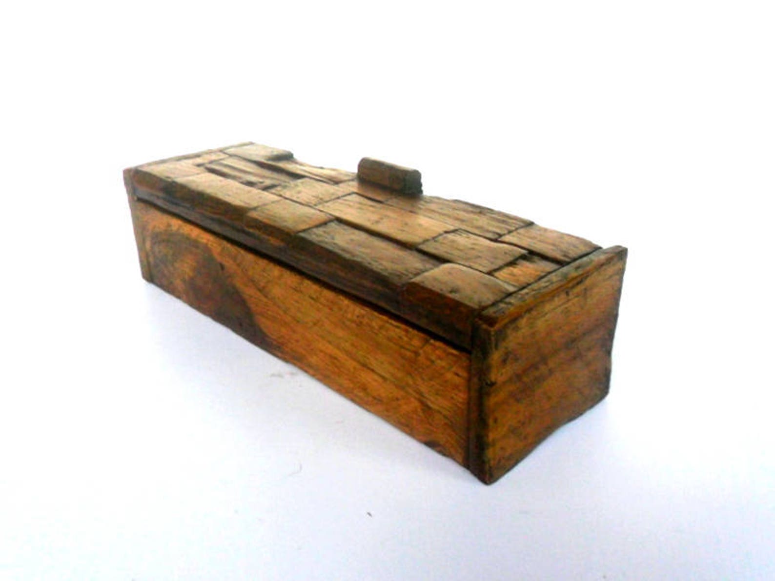 Natural Wood Box Rustic Box Driftwood Reclaimed Wooden Mosaic Box Teak ...