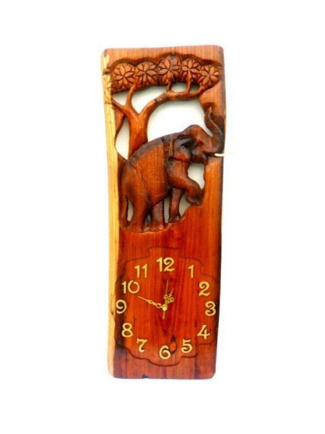 Wooden Elephant Clock Elephant Figurine Elephant Clock - Etsy