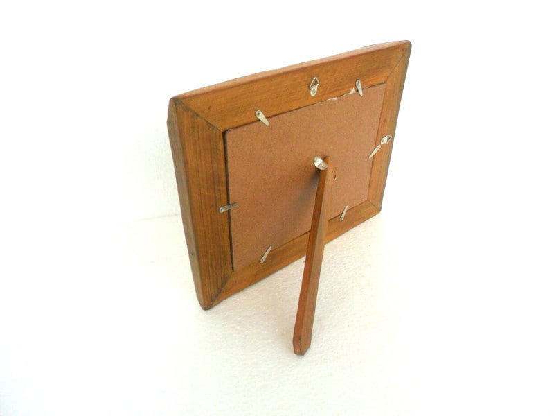 Rustic Teak Wood Photo Frame With Glass Wall Hanging / Stand Natural ...