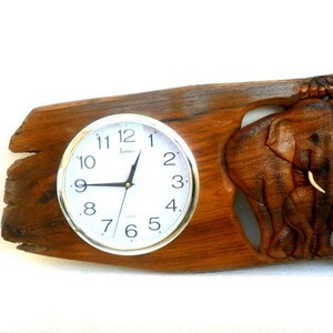 Wooden Elephant Clock, Elephant Figurine, Elephant Clock Decor ...