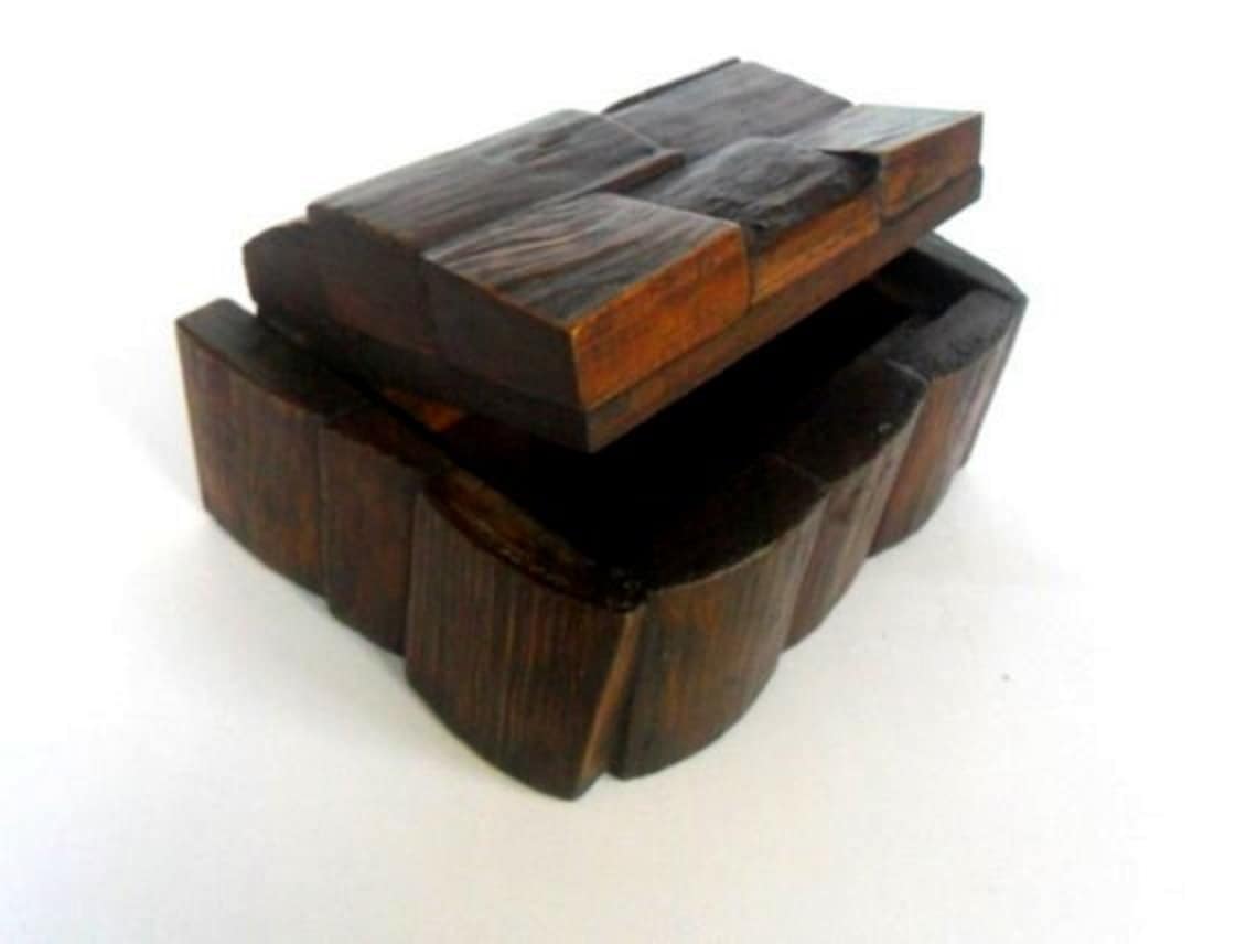 Wooden Box, Rustic Box, Natural Box, Art Wooden Box, Jewelry Box ...