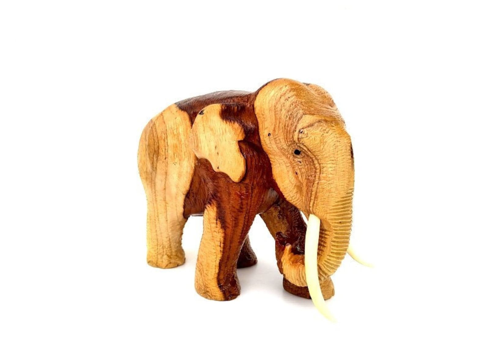 Wood Carving Elephant Hand Carved Elephant Natural Teak Wood Elephant ...