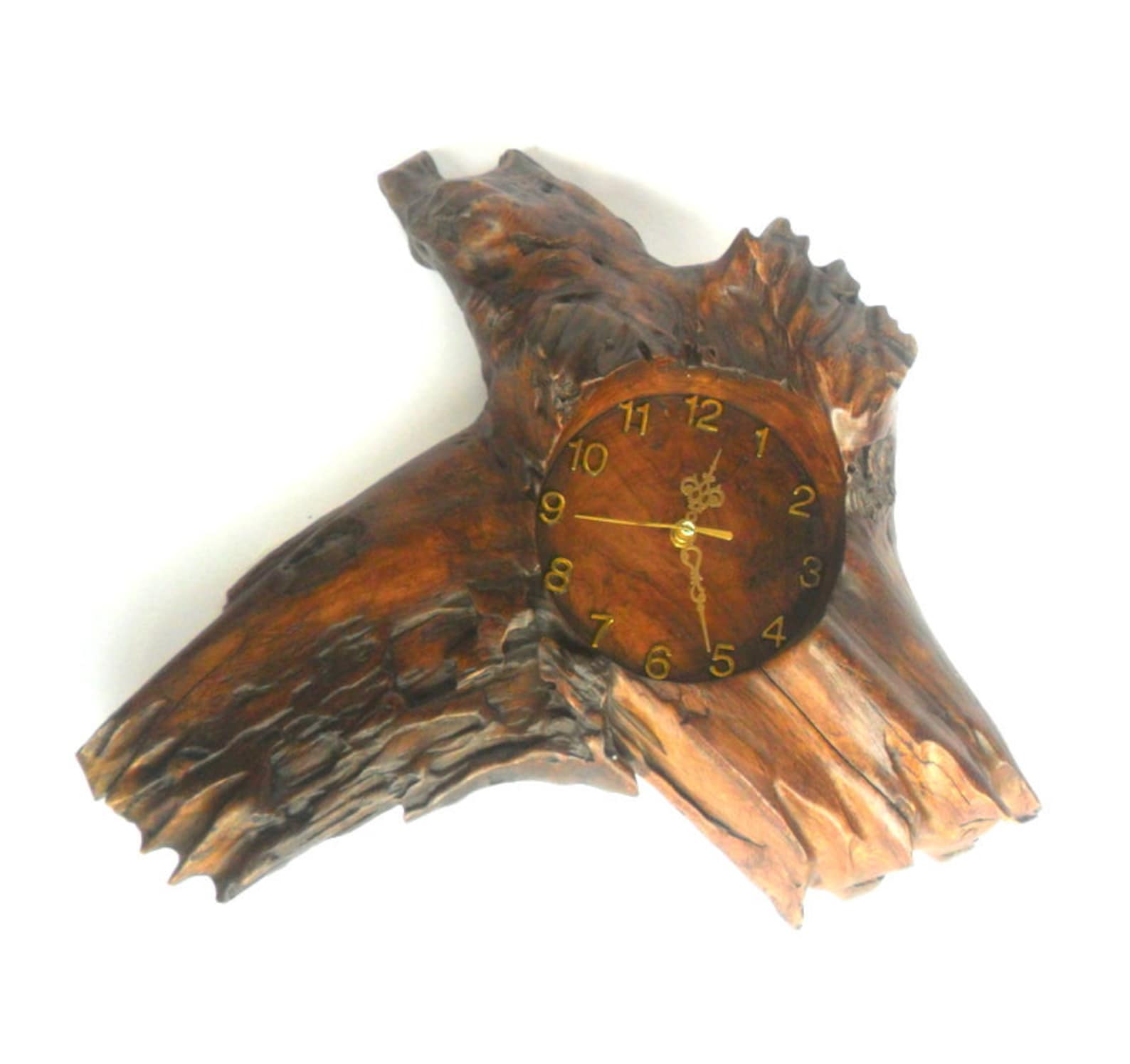 Natural Wood Clock Live Edge Reclaimed Driftwood Rustic Teak Wood ...