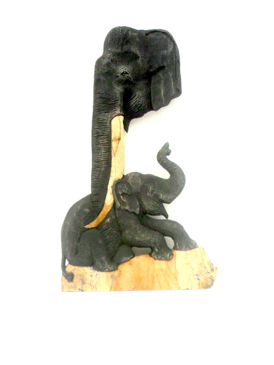 Hand Carved Elephant, Wooden Elephant, Elephant Statue, Wood Carving ...