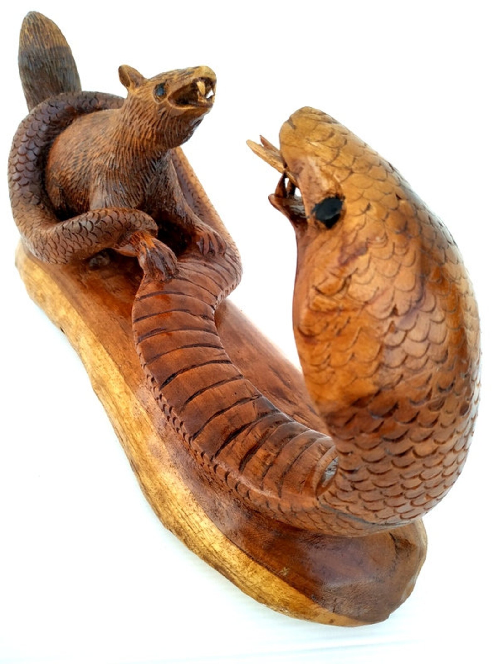 Wooden Cobra Statue Snake Figurine Animal Art Cobra Snake - Etsy
