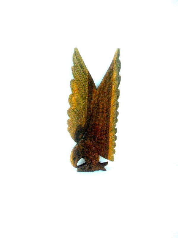 Wooden Eagle, Eagle Wood Carving, Sculpture Eagle, Wall Art Decor, Hand ...