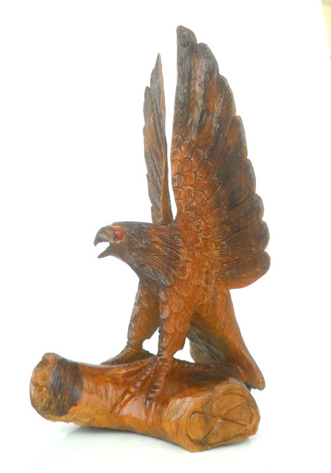 Wood Carving Eagle Hand Carved Eagle Natural Teak Wood Wild Eagle ...