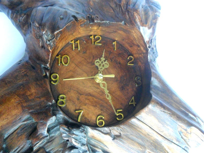 Natural Wood Clock Live Edge Reclaimed Driftwood Rustic Teak Wood ...