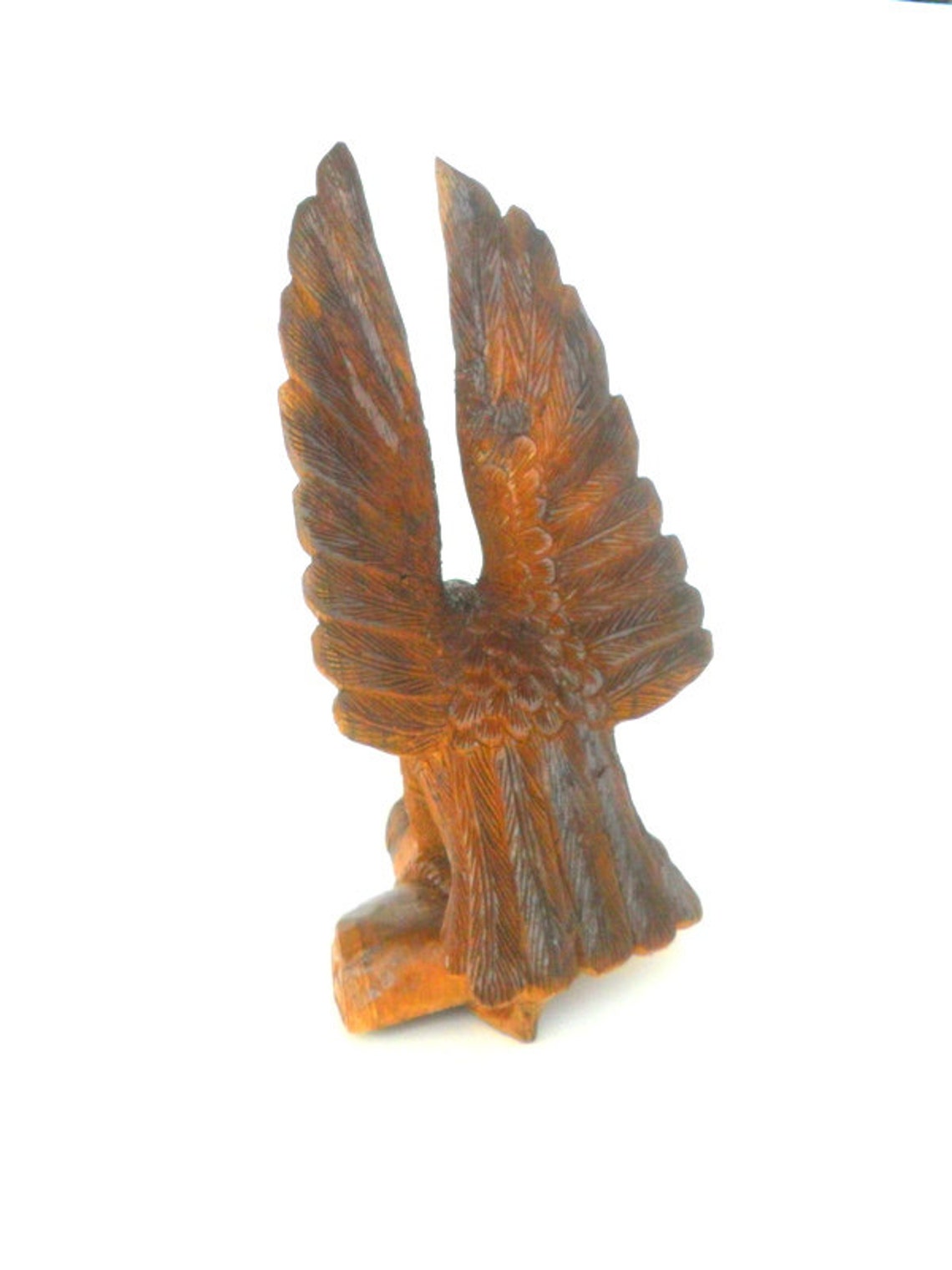 Wood Carving Eagle Hand Carved Eagle Natural Teak Wood Wild Eagle ...