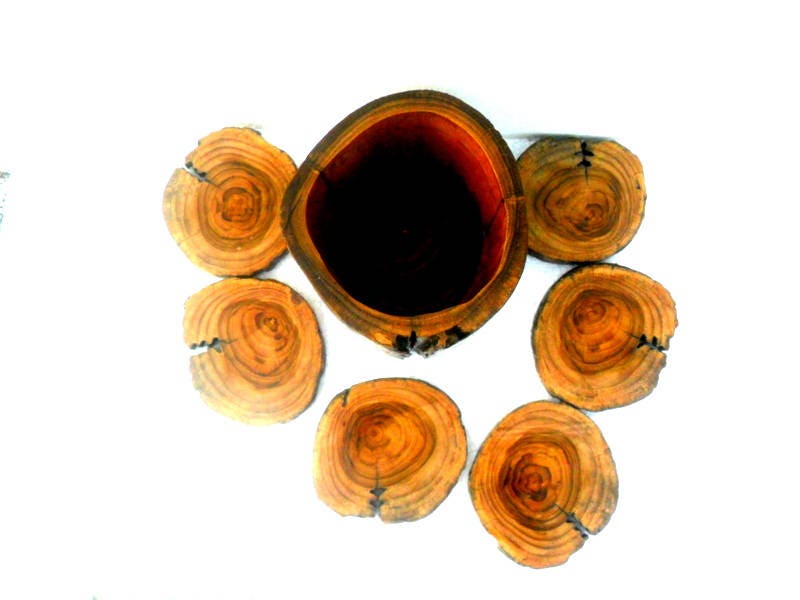 Wooden Rustic Coasters, Set of 6 Coasters, Wooden Coasters, Rustic ...