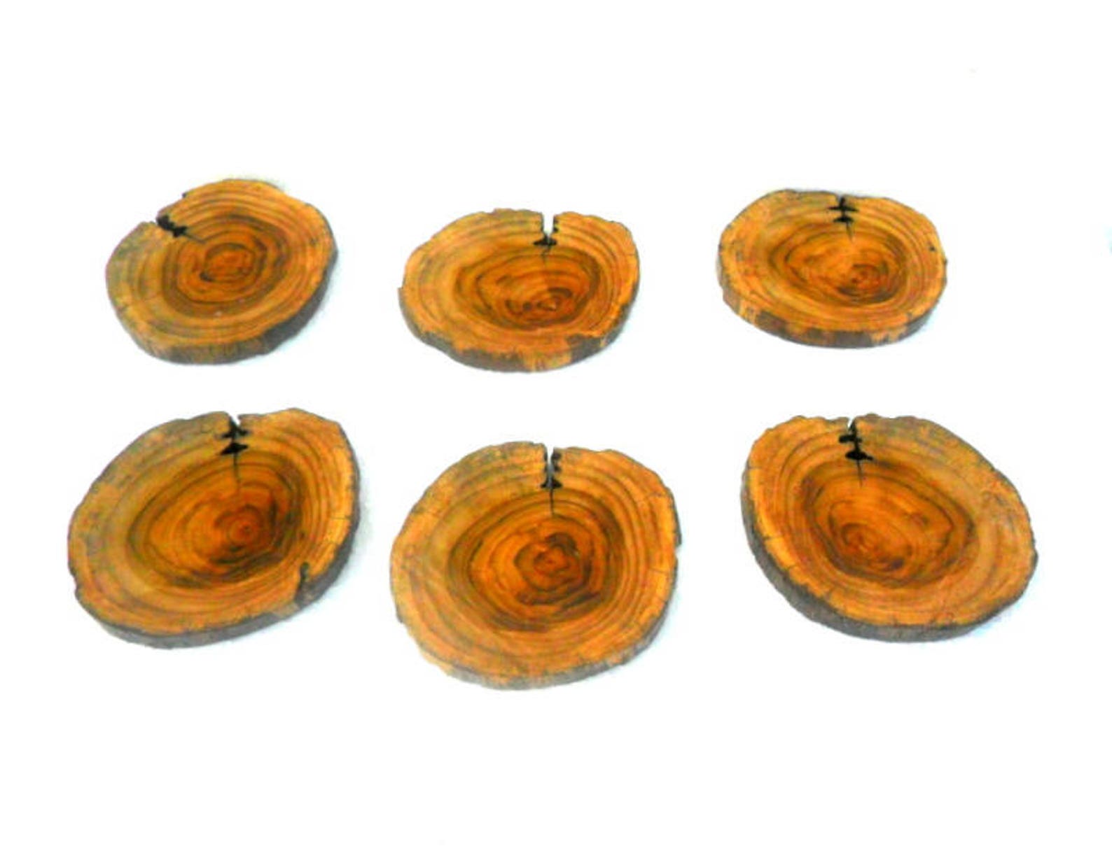 Wooden Rustic Coasters, Set of 6 Coasters, Wooden Coasters, Rustic ...