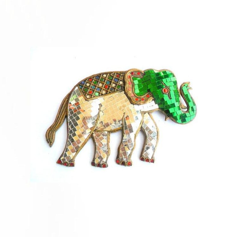 Mosaic Elephant Glass Art Multicolor Handmade Mirror Mosaics Art Home ...