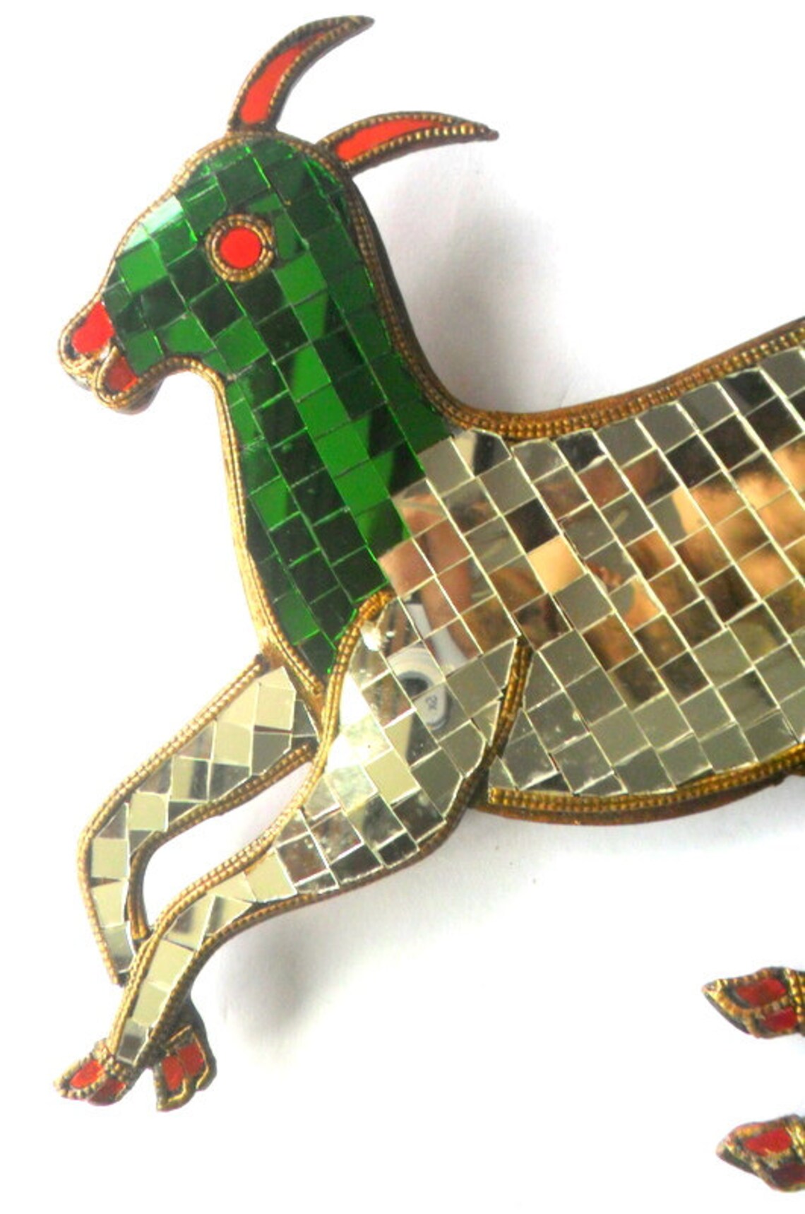 Mosaic Goat Glass Capricorn Art Multicolor Handmade Mirror Mosaics Art ...