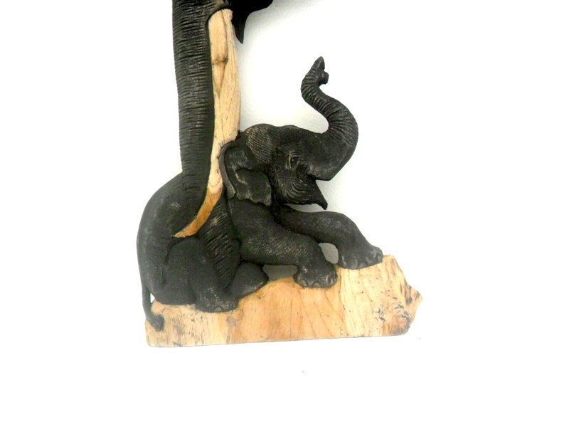 Hand Carved Elephant, Wooden Elephant, Elephant Statue, Wood Carving ...