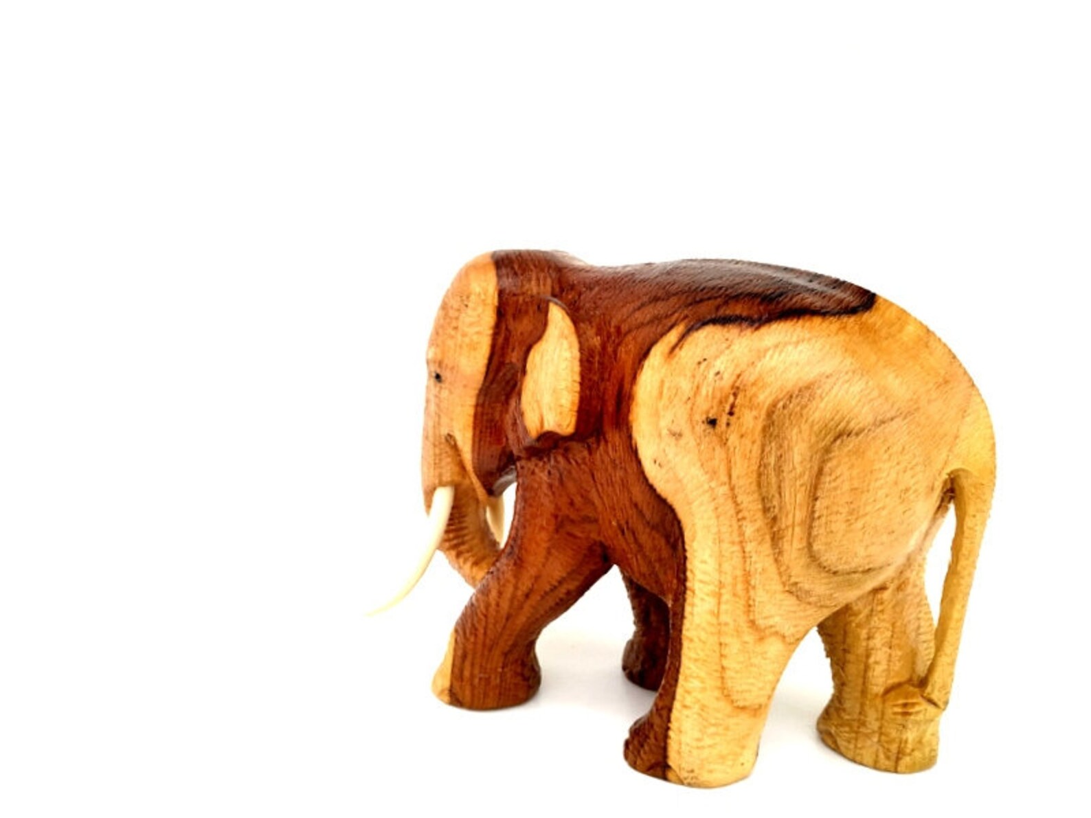 Wood Carving Elephant Hand Carved Elephant Natural Teak Wood Elephant ...