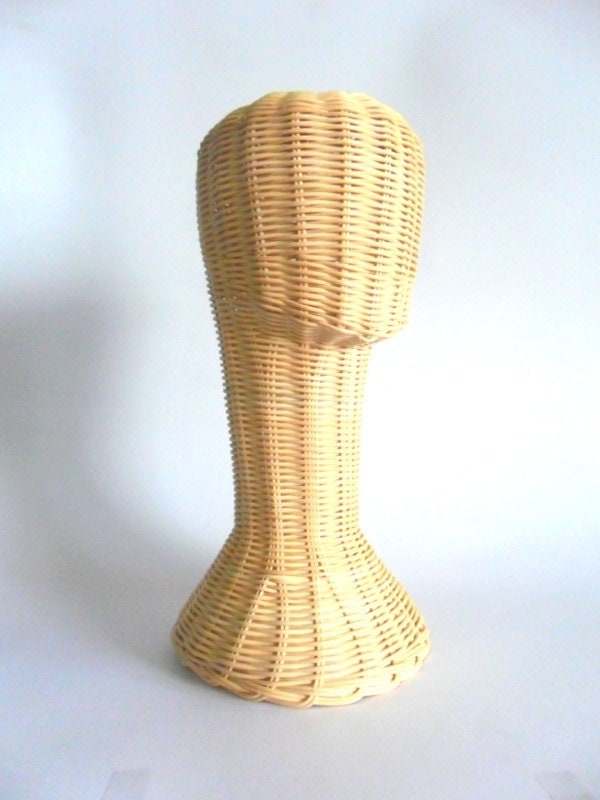 Mannequin Head Hat Display Stand Shop Display Handmade Rattan Unisex ...