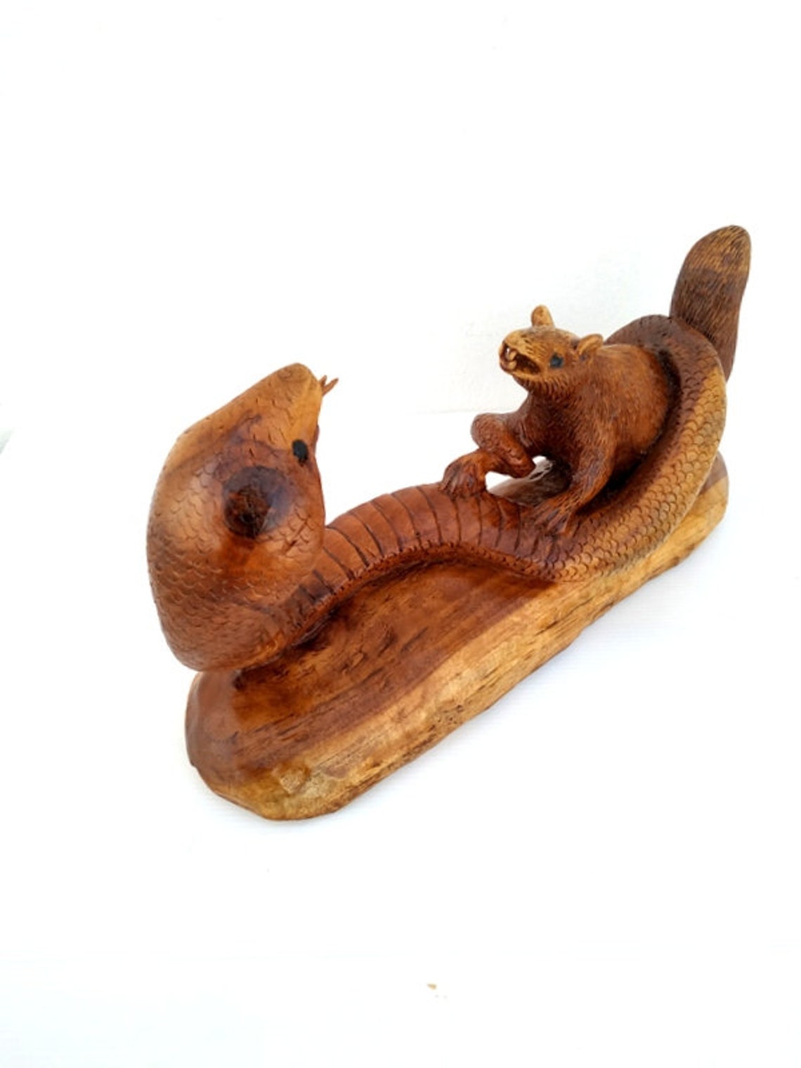 Wooden Cobra Statue Snake Figurine Animal Art Cobra Snake - Etsy