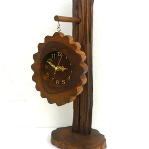 Natural Teak Wood Round Clock Hanging Rustic Driftwood Handmade Wooden ...