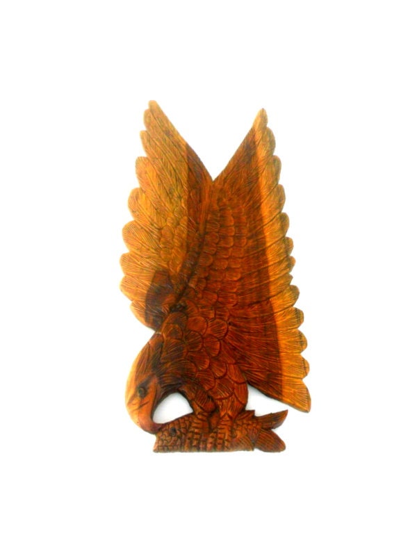 Wooden Eagle, Eagle Wood Carving, Sculpture Eagle, Wall Art Decor, Hand ...