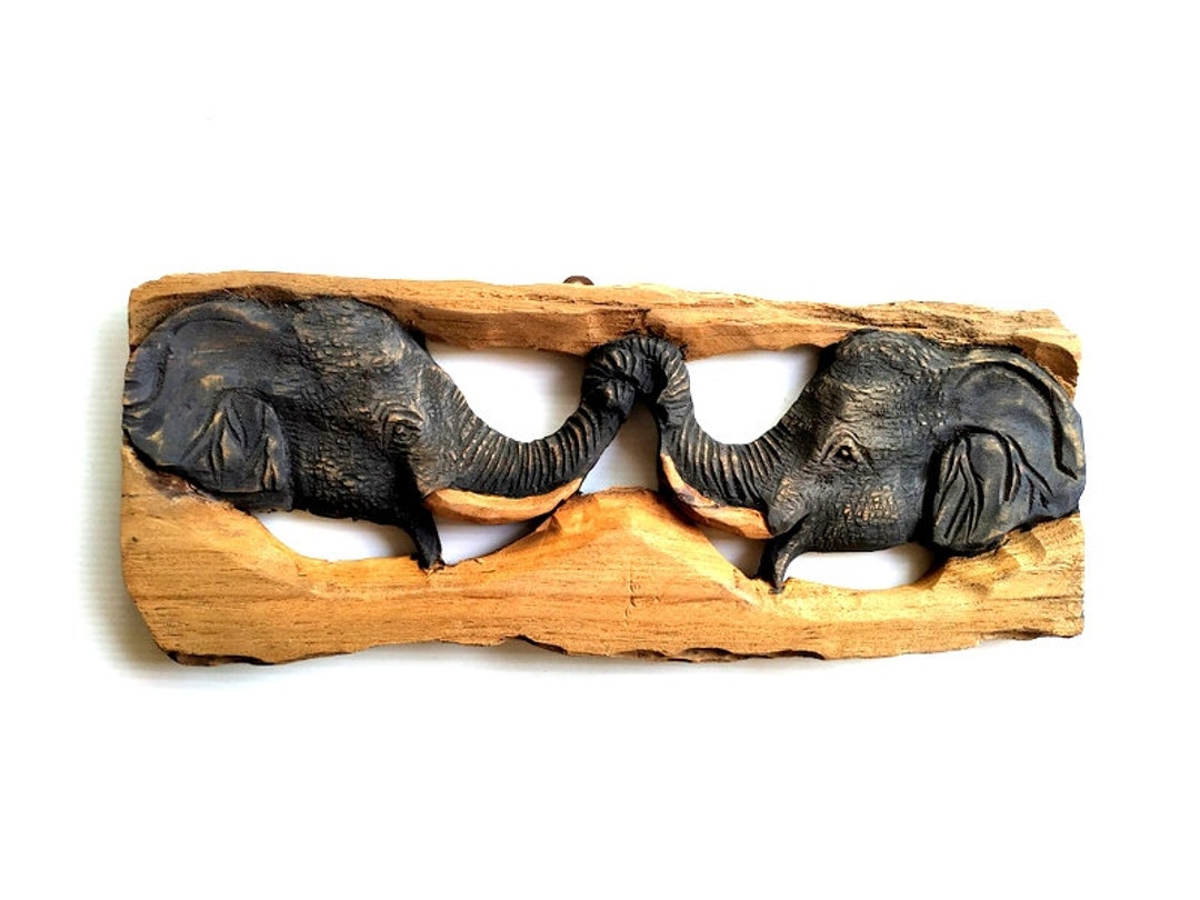 Wooden Elephant, Elephant Statue, Wood Carving Hand Carved Elephant ...