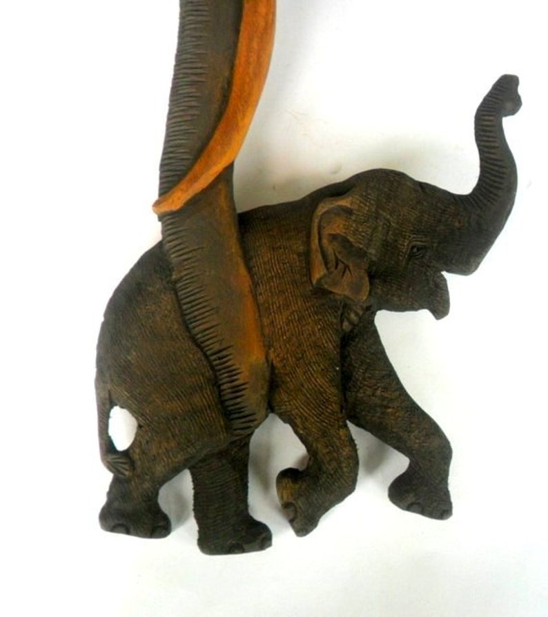 Hand Carved Elephant, Wooden Elephant, Elephant Statue, Wood Carving ...