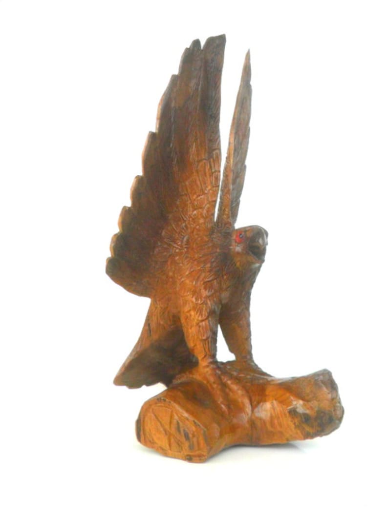Wood Carving Eagle Hand Carved Eagle Natural Teak Wood Wild Eagle ...