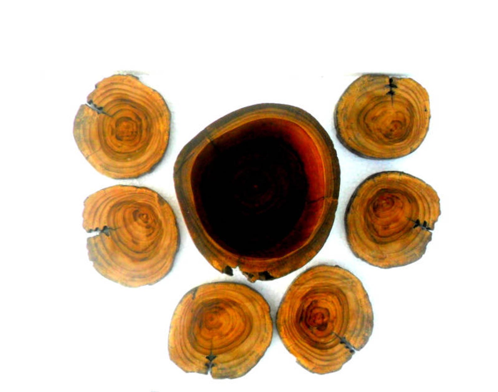 Wooden Rustic Coasters, Set of 6 Coasters, Wooden Coasters, Rustic ...