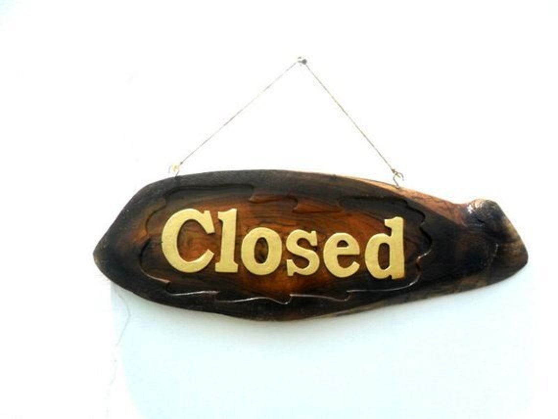 Wood Carving Sign "open Closed" Rustic Reclaimed Wood Handmade Wooden ...