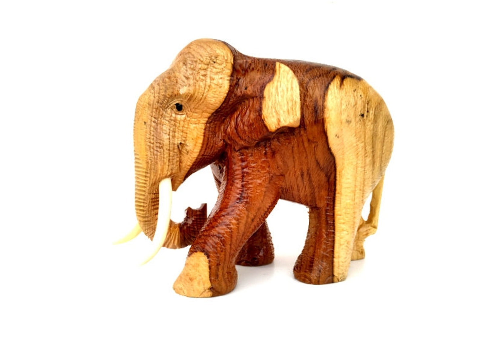 Wood Carving Elephant Hand Carved Elephant Natural Teak Wood Elephant ...