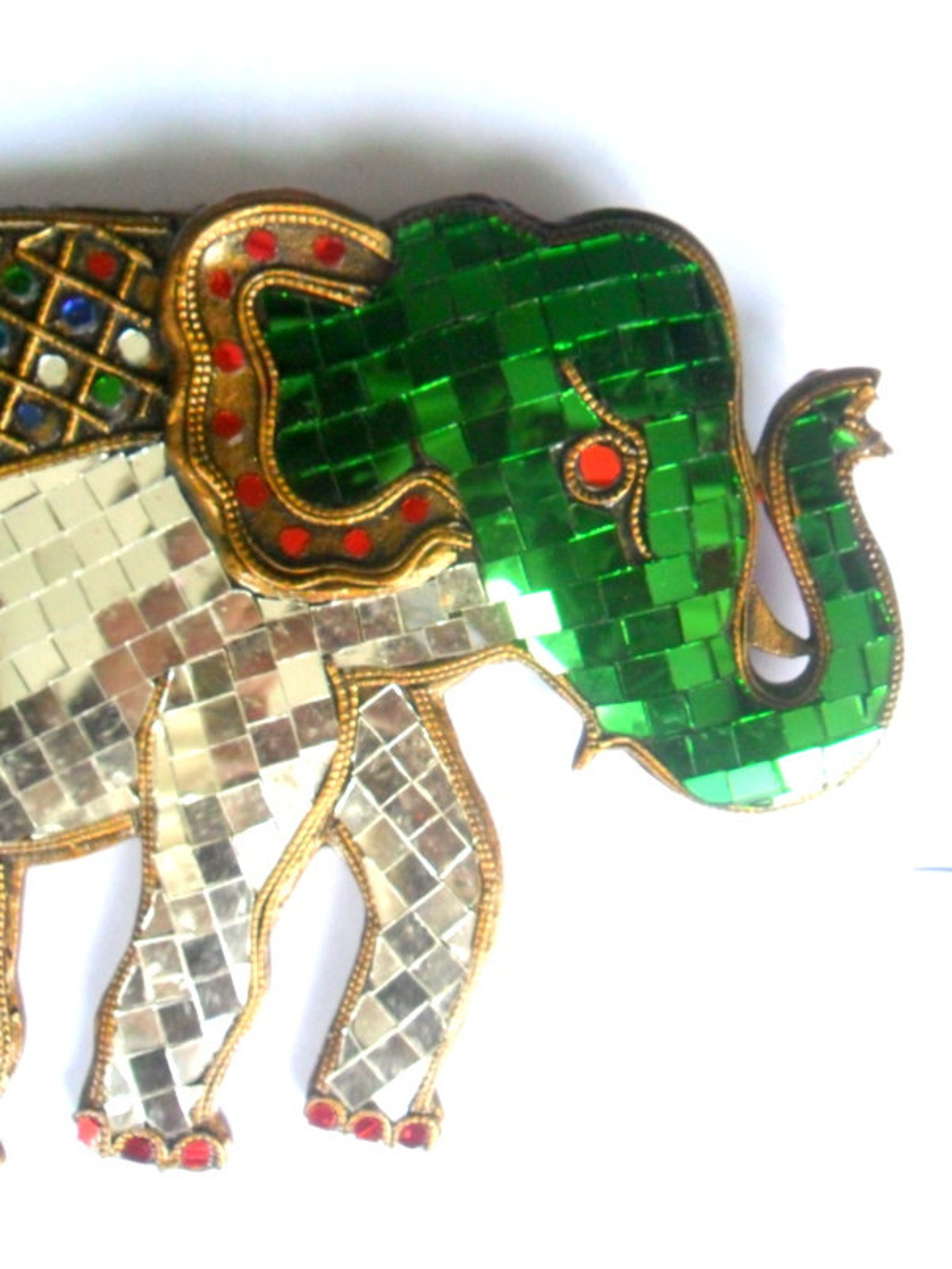 Mosaic Elephant Glass Art Multicolor Handmade Mirror Mosaics Art Home ...