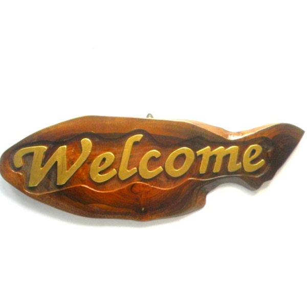 Natural Teak Wood Carving Coffee Sign Wall Hnging Decor Plaque Hand ...
