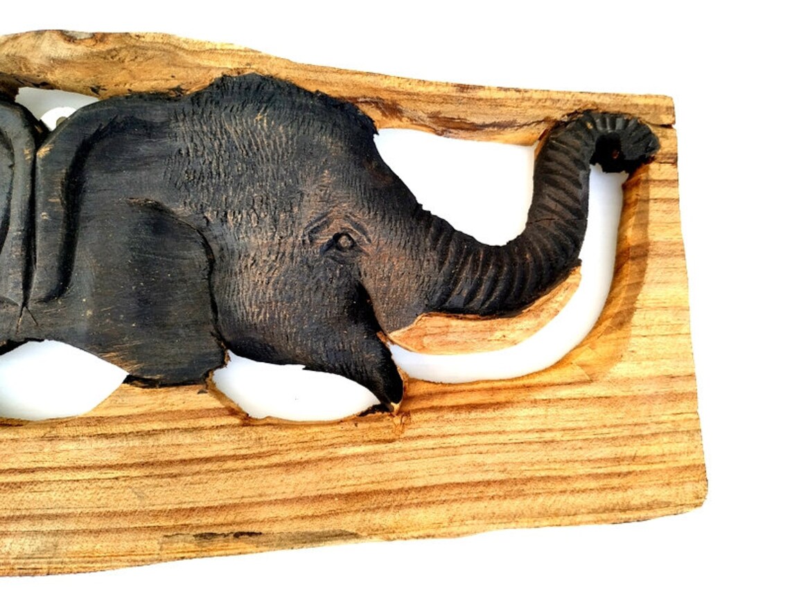 Hand Carved Elephant, Wooden Elephant, Elephant Statue, Wood Carving ...