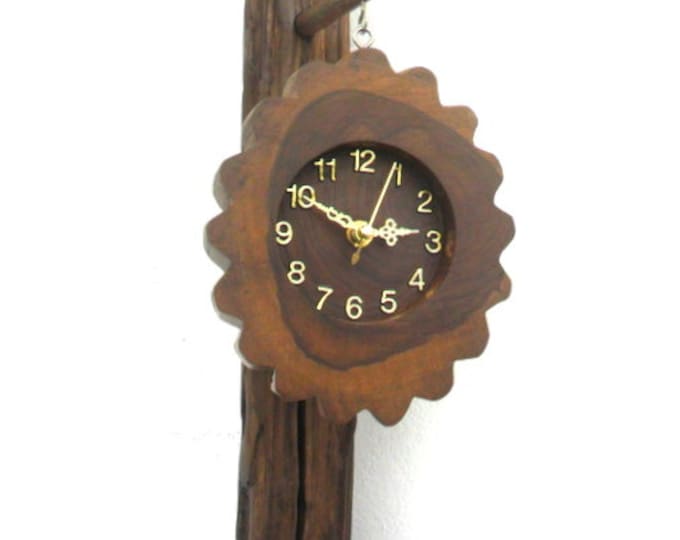 Natural Teak Wood Round Clock Hanging Rustic Driftwood - Etsy