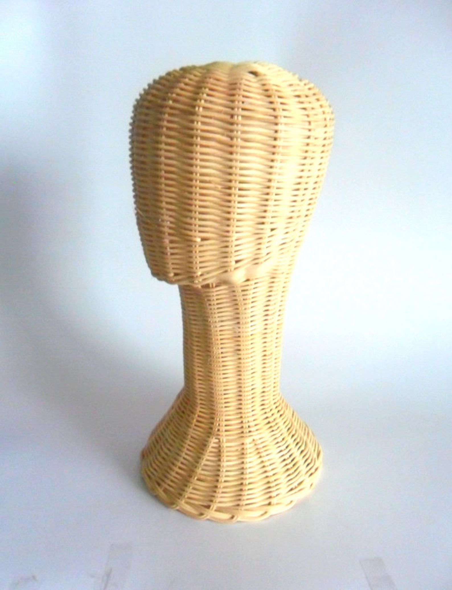 Mannequin Head Hat Display Stand Shop Display Handmade Rattan Unisex ...