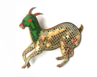 Mosaic Goat Glass Capricorn Art Multicolor Handmade Mirror - Etsy