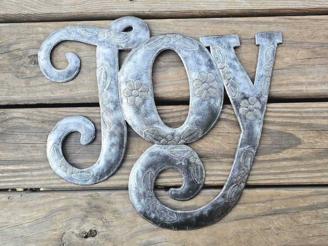 16x14" Haitian Metal Joy With Floral Detail Wall Art - Etsy