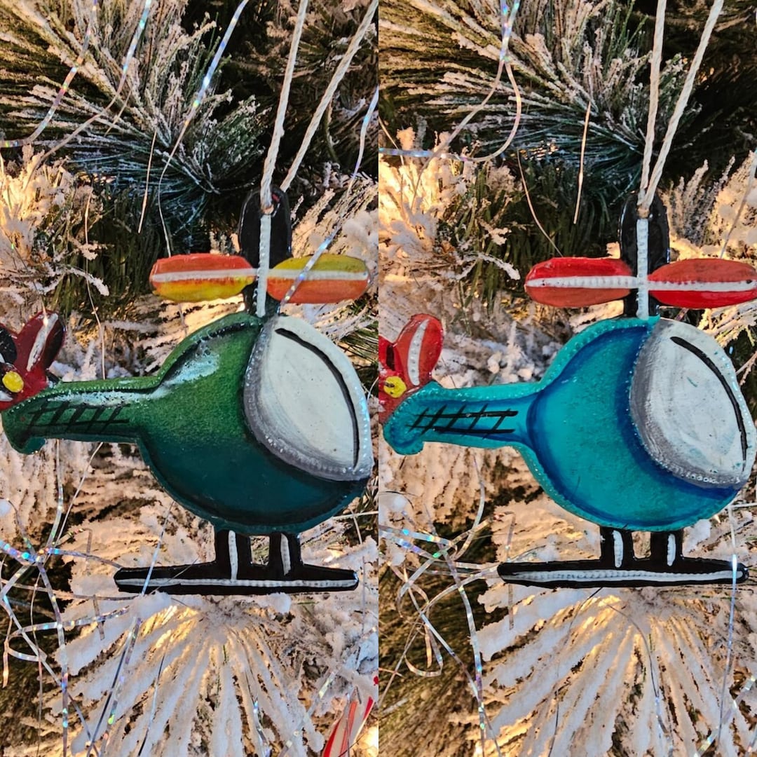 Painted Metal Haitian Helicopter Ornaments - Etsy
