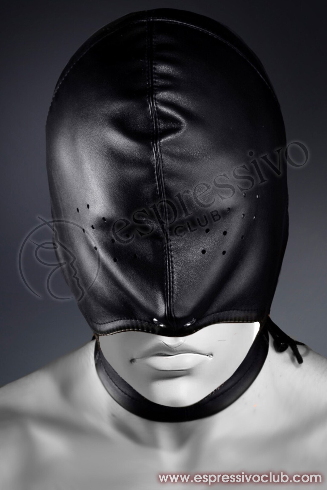Leather Mask With Pinhole Eyes & Open Jaw, Gimp Mask, PU Leather ...