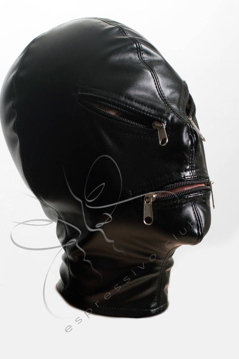Sensory Deprivation Leather mask with zippers Bondage | Etsy