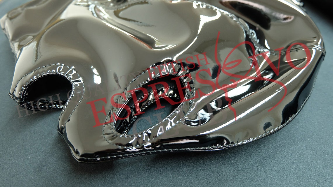 Black PVC Vinyl Fetish Mask Bondage BDSM Mask Latex Look - Etsy