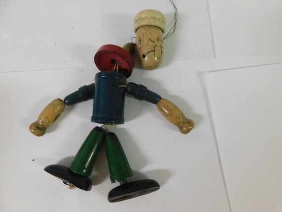 Antique Popeye the Sailor Man String and Wood Puppet Doll | Etsy