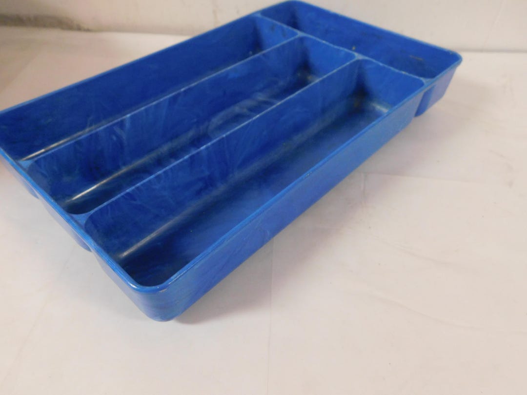 Mid Century Modern Lustro Ware Blue Marbled Silverware Tray USA Made - Etsy