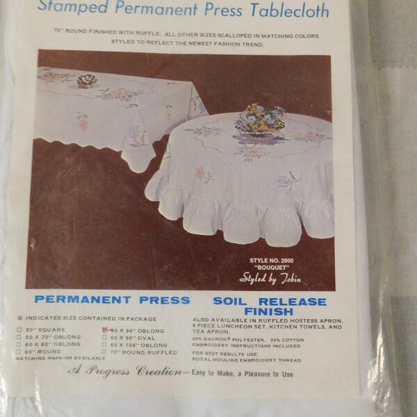 Stamped Tablecloth - Etsy