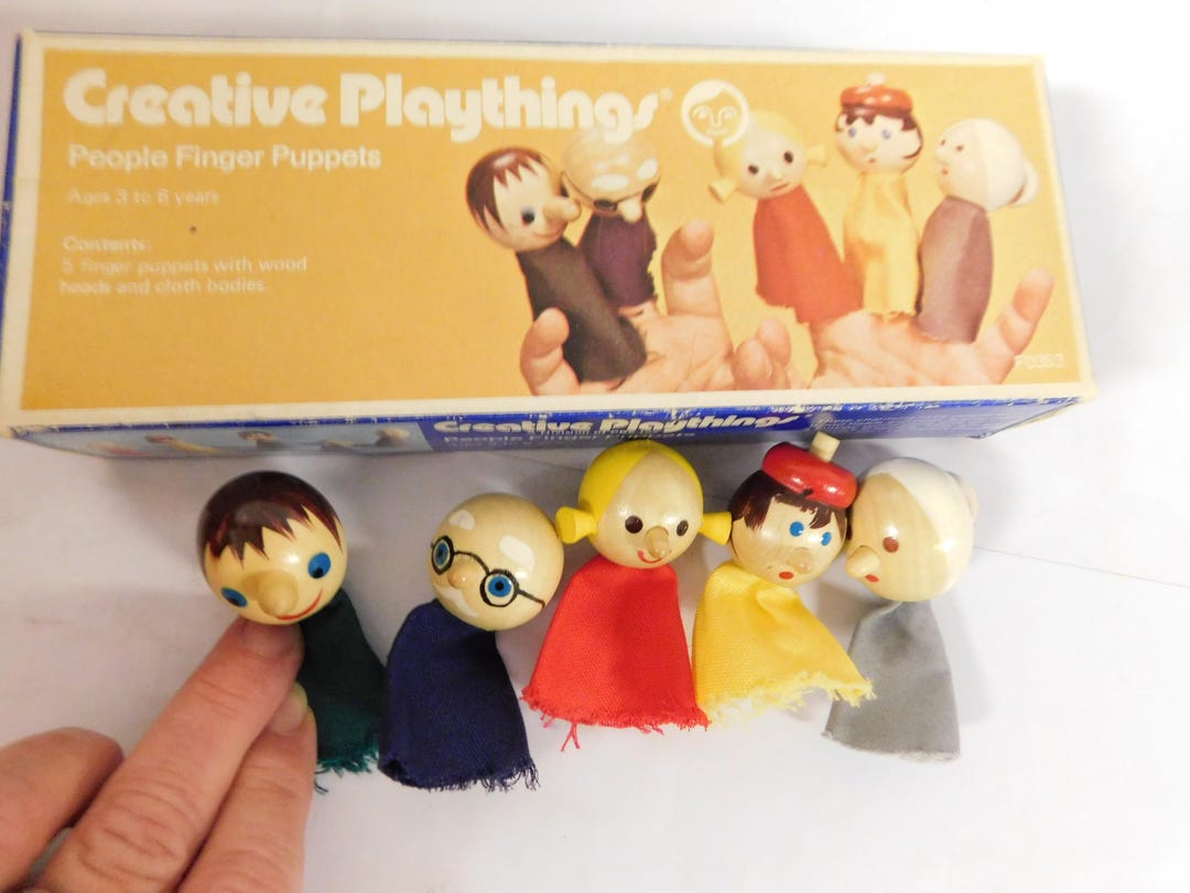 Vintage Creative Playthings People Finger Puppets Set of 5 - Etsy